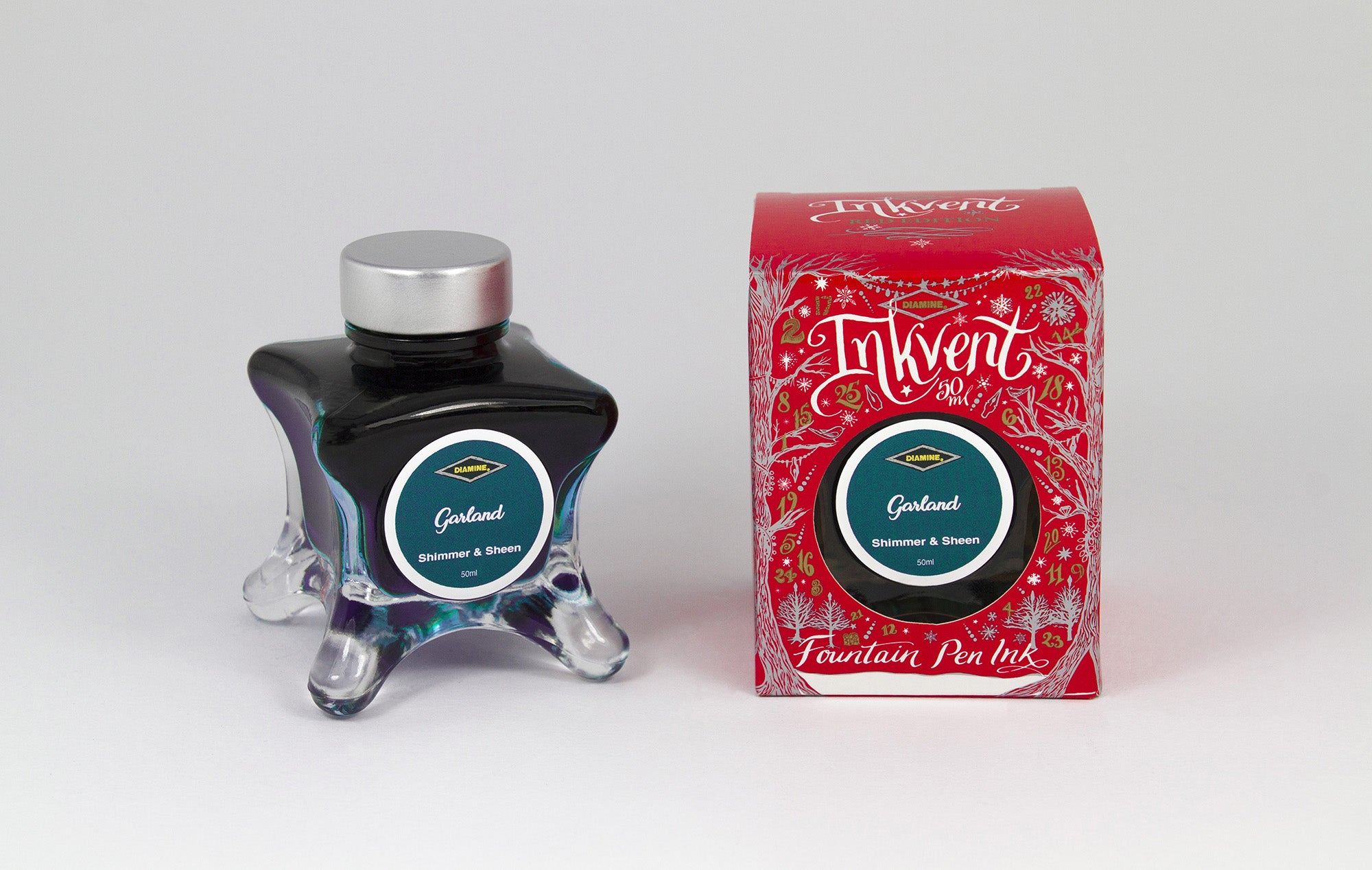 Diamine Shimmer & Sheen Fountain Pen Ink - Inkvent Red Edition - Garla ...
